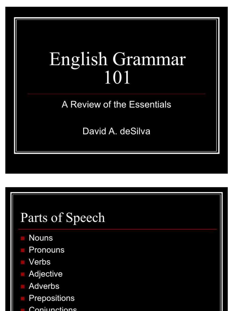 English Grammar 101 | PDF