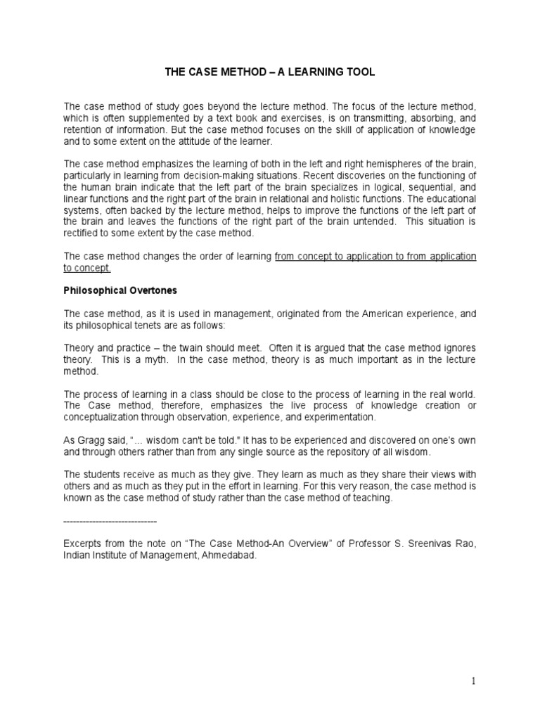 Applying Knowledge Through Decision-Making: An Analysis of the Case ...