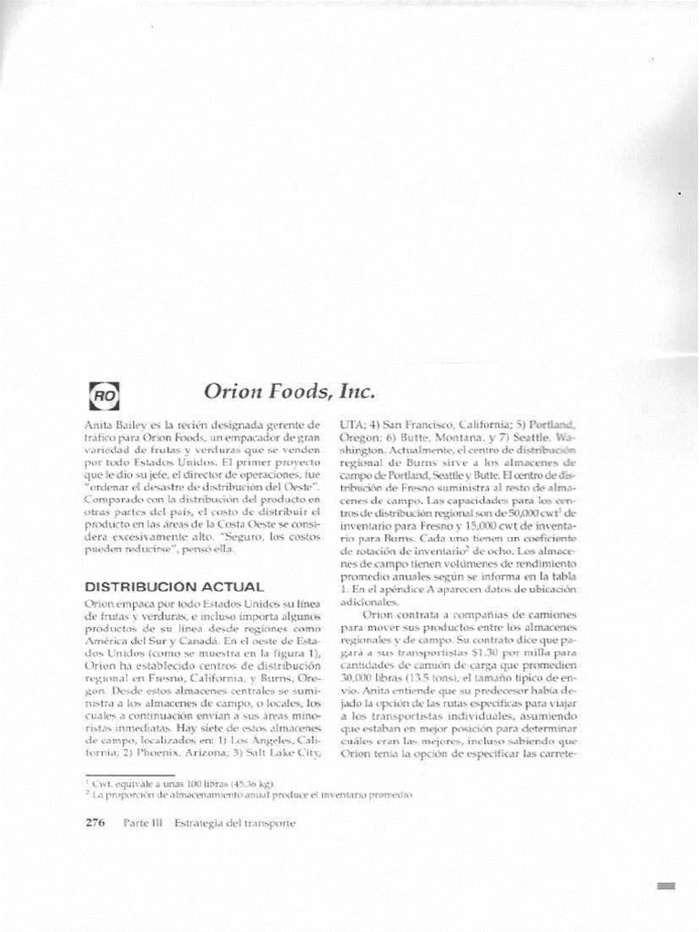 Orion Foods | PDF