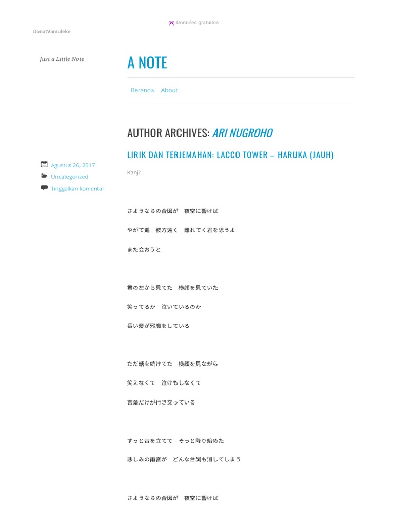 Haruka DBS Ari Nugroho - A Note | PDF