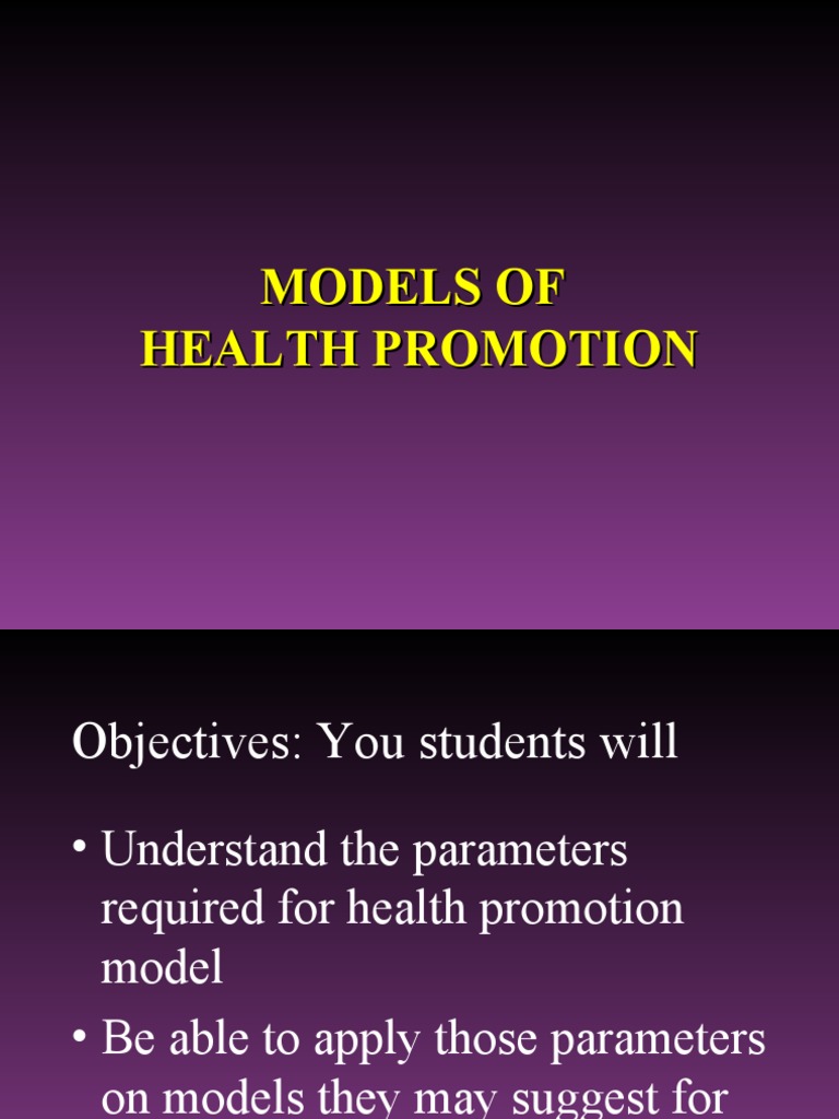 Models of Health Promotion: A Comparison of Frameworks for Improving ...