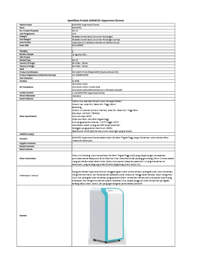 Disinfeksi Tingkat Tinggi Hypernova Chronos | PDF