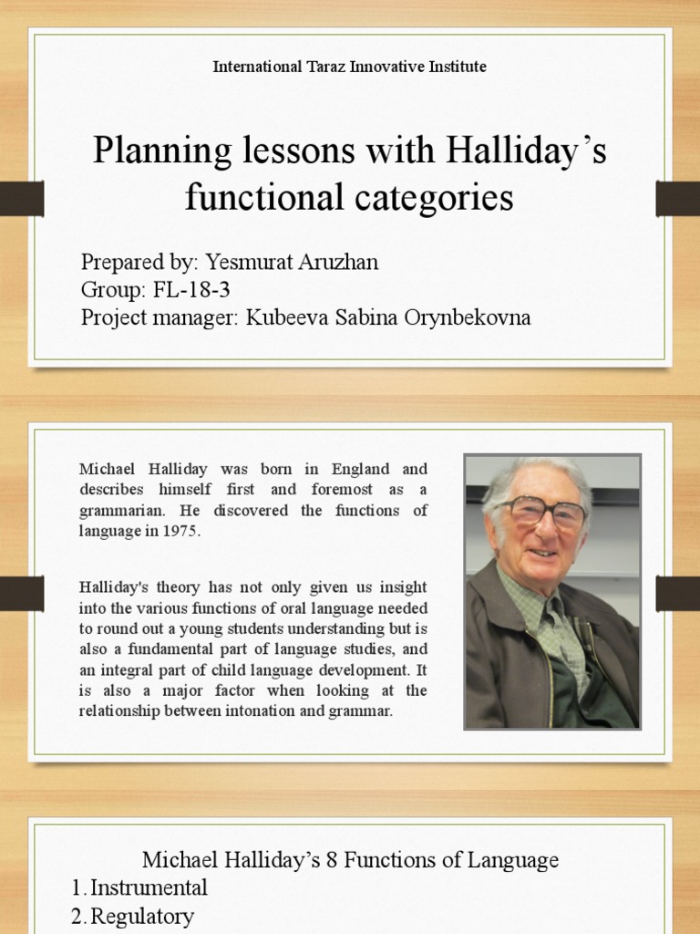 Planning Lessons With Halliday's Functional Categories | PDF ...