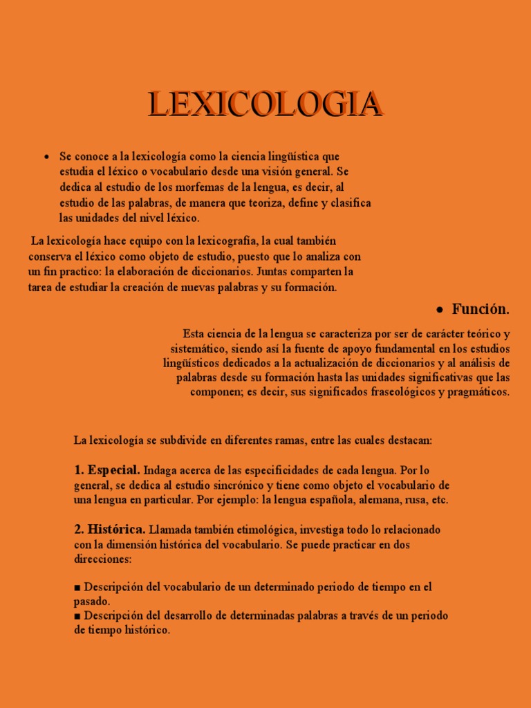 Lexicologia | PDF | Palabra | Ciencia cognitiva