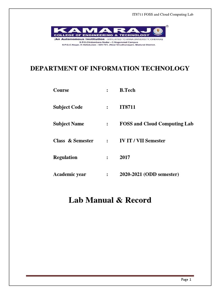 Cloud Computing Lab Manual | PDF | Engineering | Version Control
