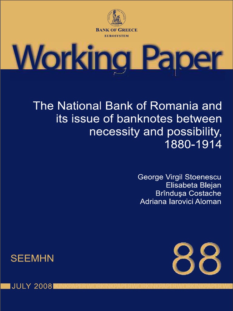 1880 - 1914 - The BNR and It's Issue of Banknotes Between Necessity and ...