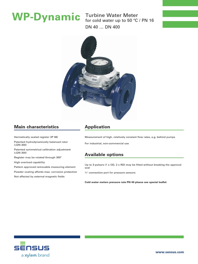Sensus WP Dynamic Katalog | PDF | Flow Measurement | Mechanical Engineering