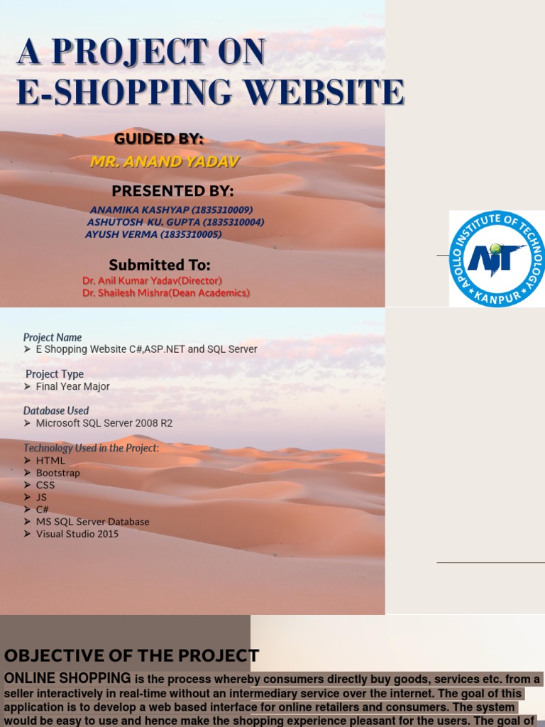 A Project On E-Shopping Website: Guided By: Presented by | PDF