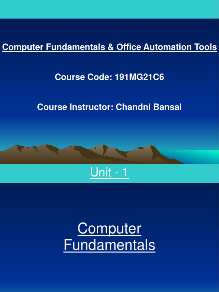 MBA 1st Sem Unit1 | PDF | Computer Data Storage | Input/Output