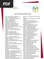 International Days Calendar | PDF | United Nations Environment ...
