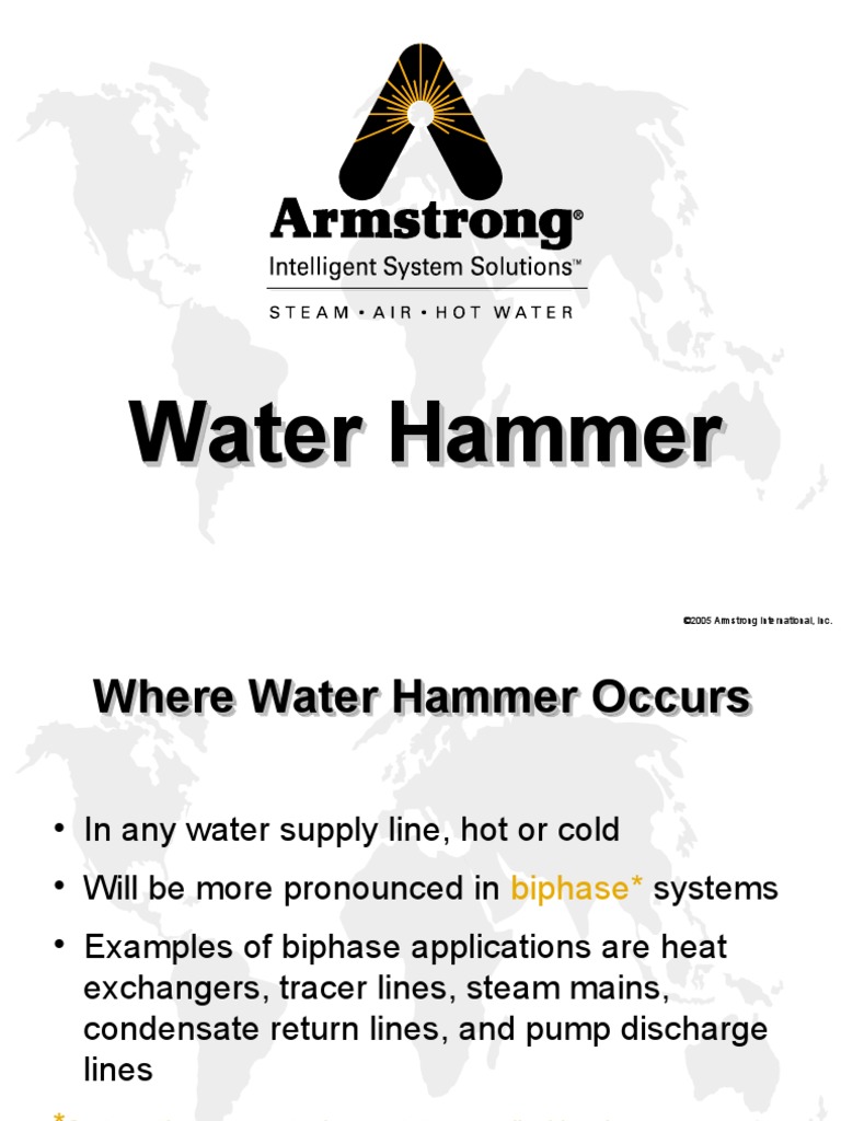 Water Hammer Presentation | Download Free PDF | Steam | Water