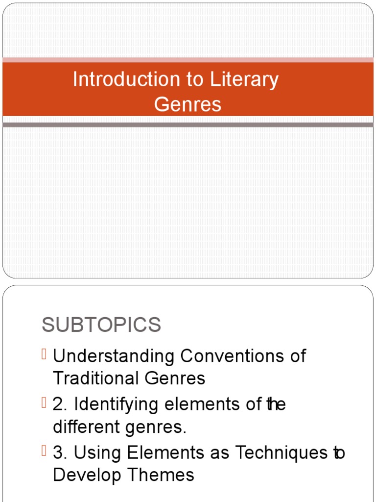 Introduction To Literary Genres | PDF | Genre | Poetry