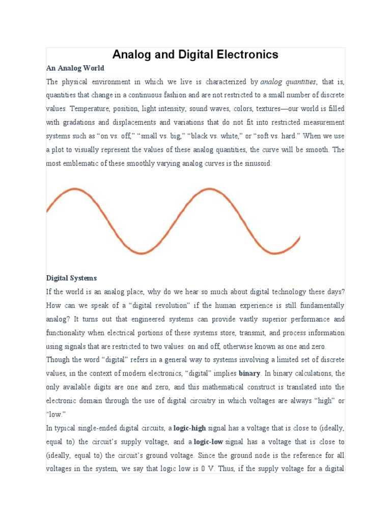 Analog and Digital Electronics | PDF | Electronic Circuits | Analogue ...