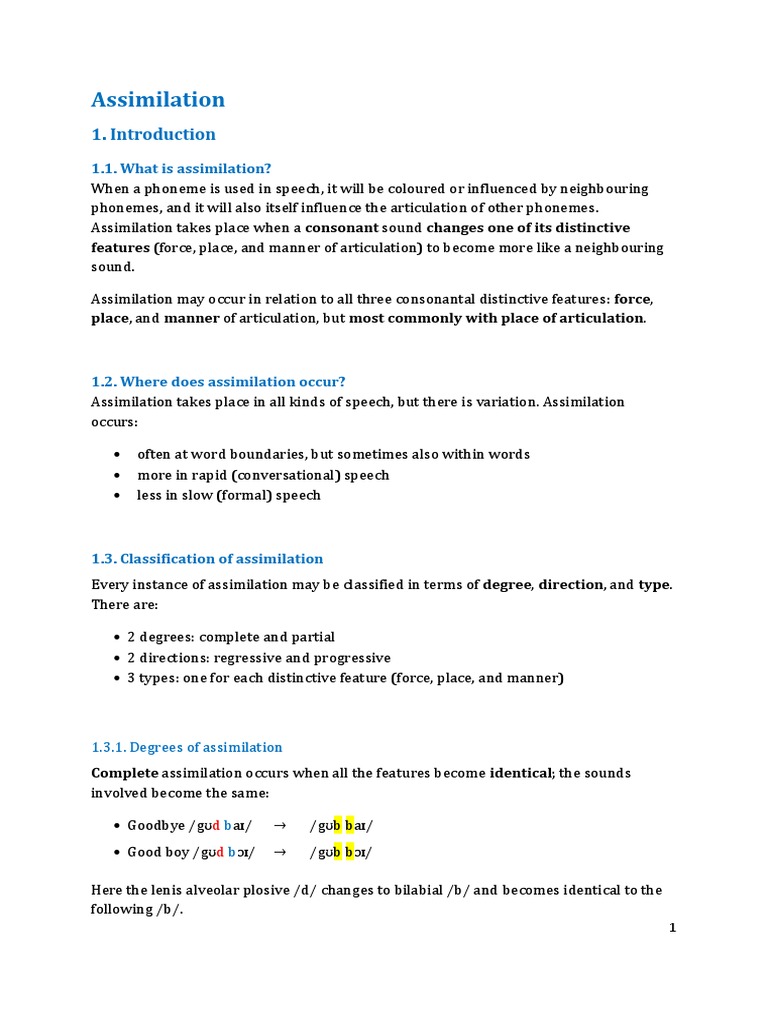 Assimilation: An In-Depth Look at How Consonant Sounds Change in Speech ...