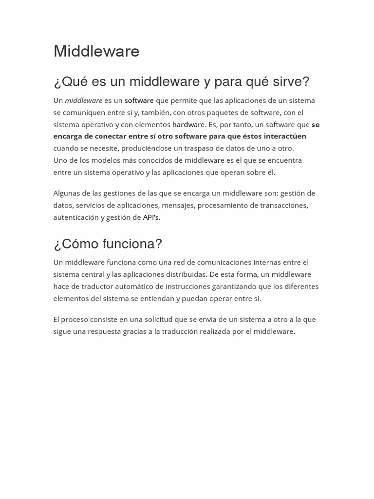 Middleware | PDF | Middleware | Software de la aplicacion
