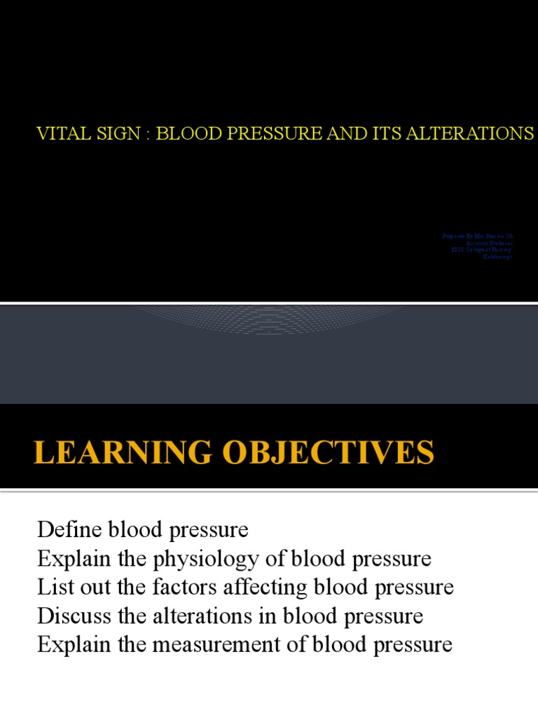 Vital Sign: Blood Pressure and Its Alterations | Download Free PDF ...
