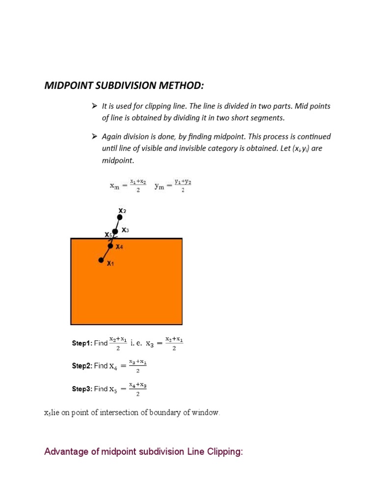 Midpoint Subdivision Method - CG | PDF