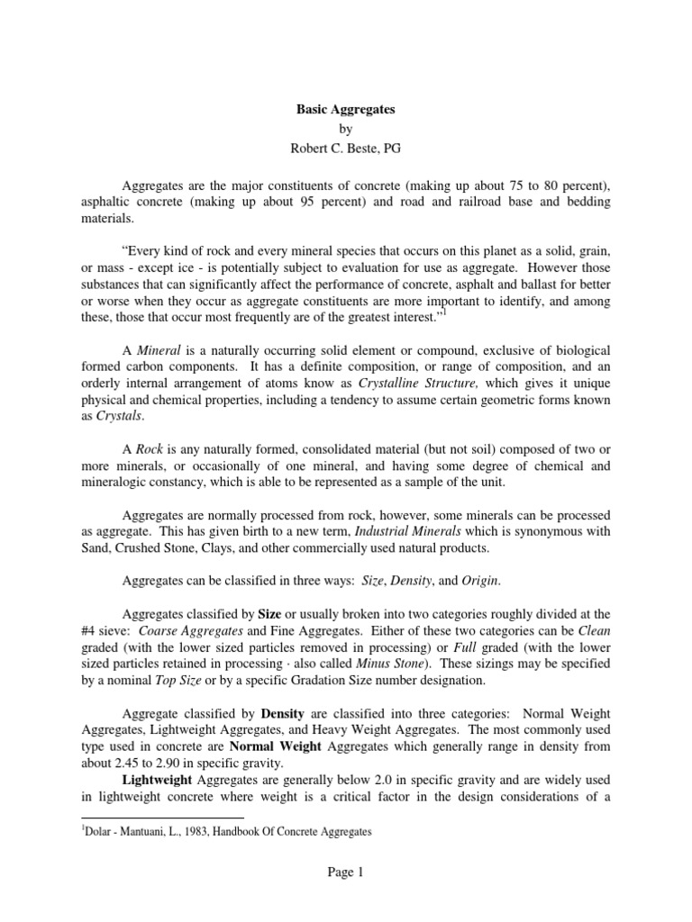 Aggregates Basics | PDF | Rock (Geology) | Limestone