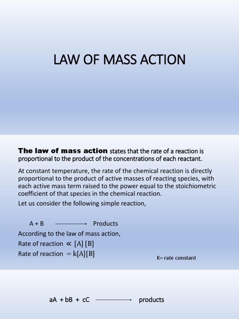 3-Law of Mass Action | Download Free PDF | Reaction Rate | Reaction ...