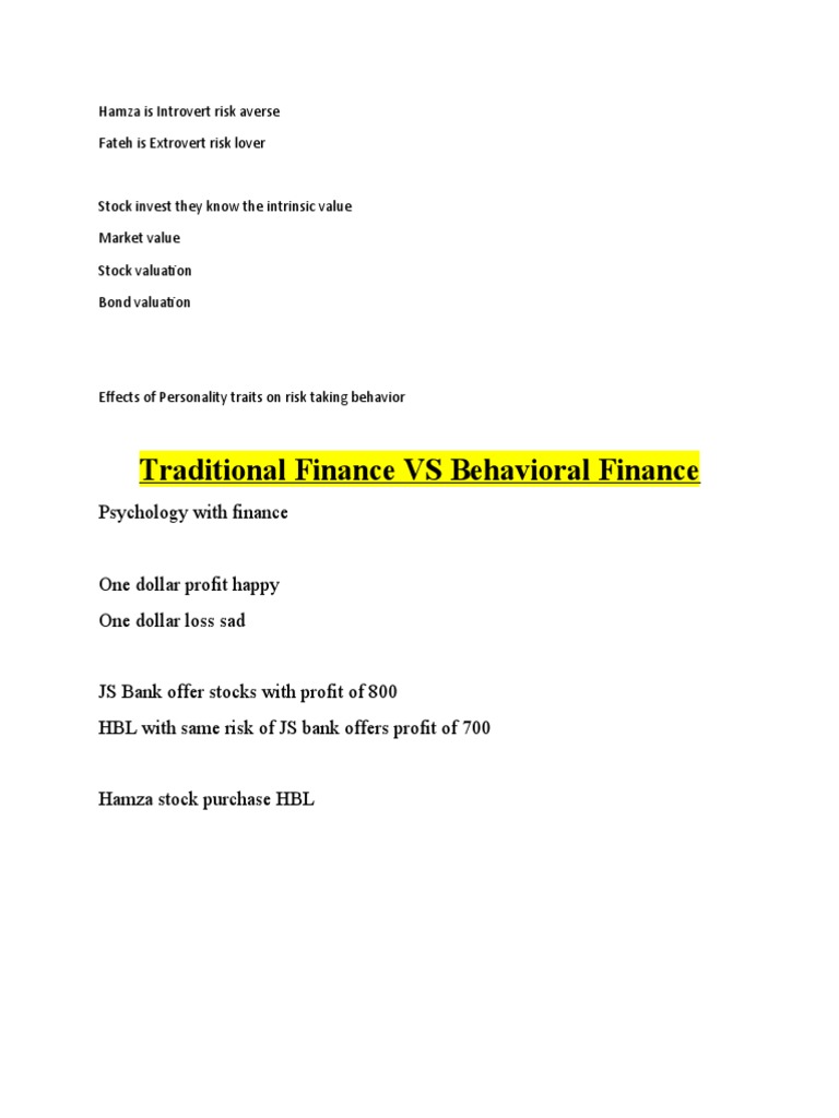 What Is Behavioral Finance | PDF | Behavioral Economics | Bias