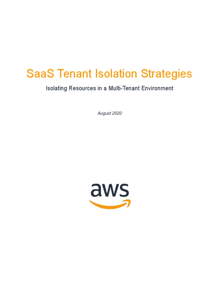 Saas Tenant Isolation Strategies Pdf Software As A Service Cloud Computing