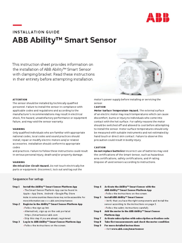 ABB Ability™ Smart Sensor: Install Ation Guide | PDF | Mobile App ...