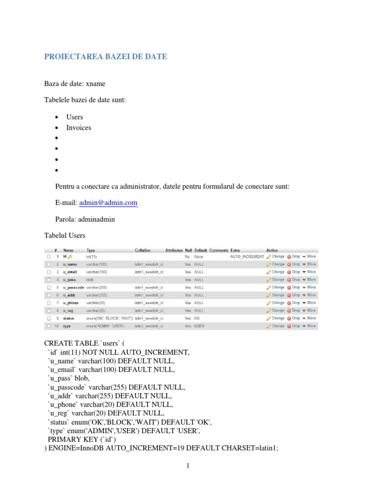 Proiectarea BD Exemplu | PDF | Computer Programming | Computing
