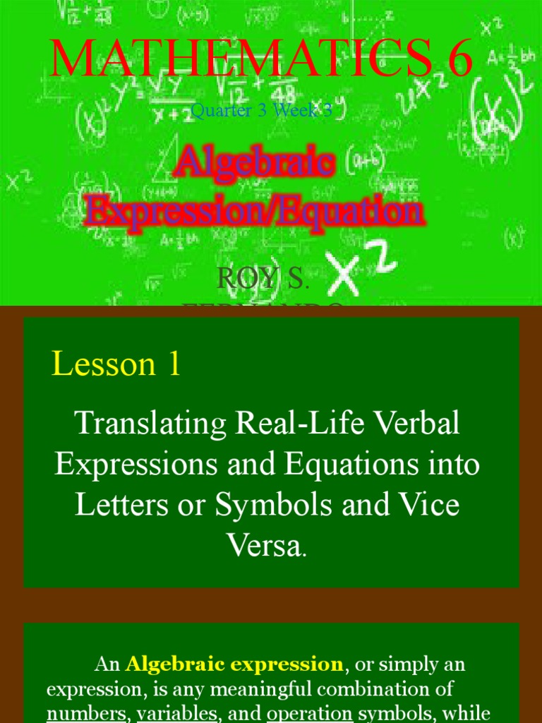 Math 6 Q3 Week 3 | PDF | Variable (Mathematics) | Equations