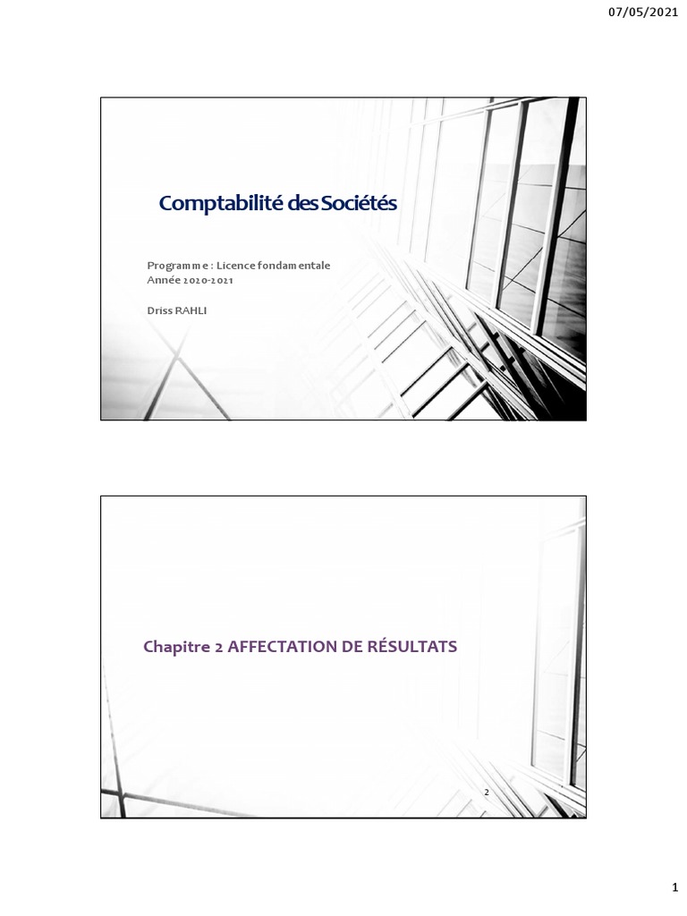Chapitre 2 Affectation | PDF | Dividende | Actionnaire