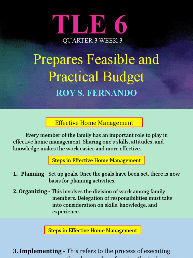 TLE 6 Q3 Week 4 | PDF | Housekeeping | Cognition