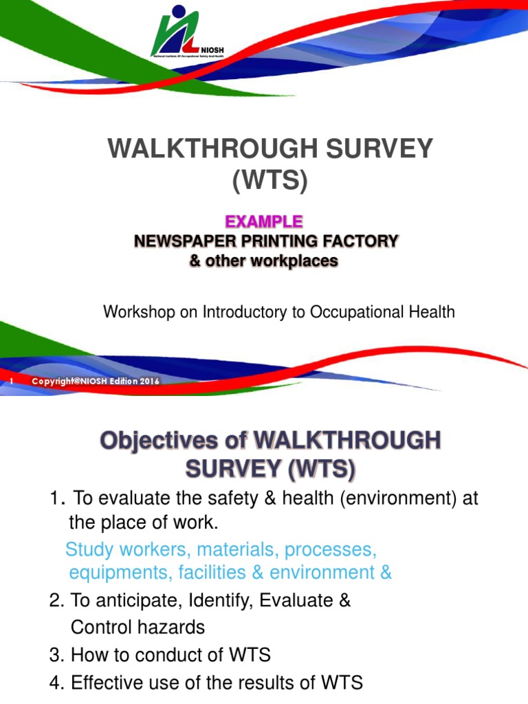 109-Walk Through Survey | PDF | Occupational Safety And Health | Safety