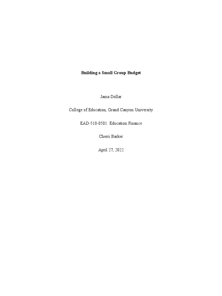 Gcu Building A Small Group Budget 1 | PDF | Science, Technology ...
