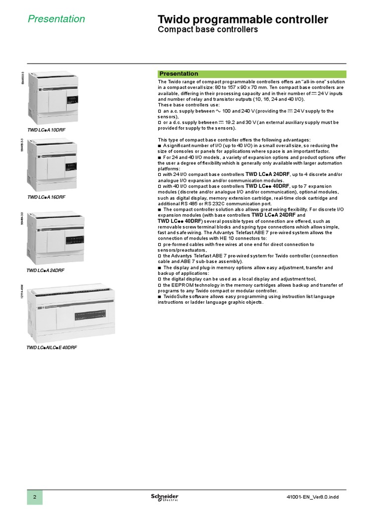 Twido Programmable Controller: Presentation | PDF | Programmable Logic ...