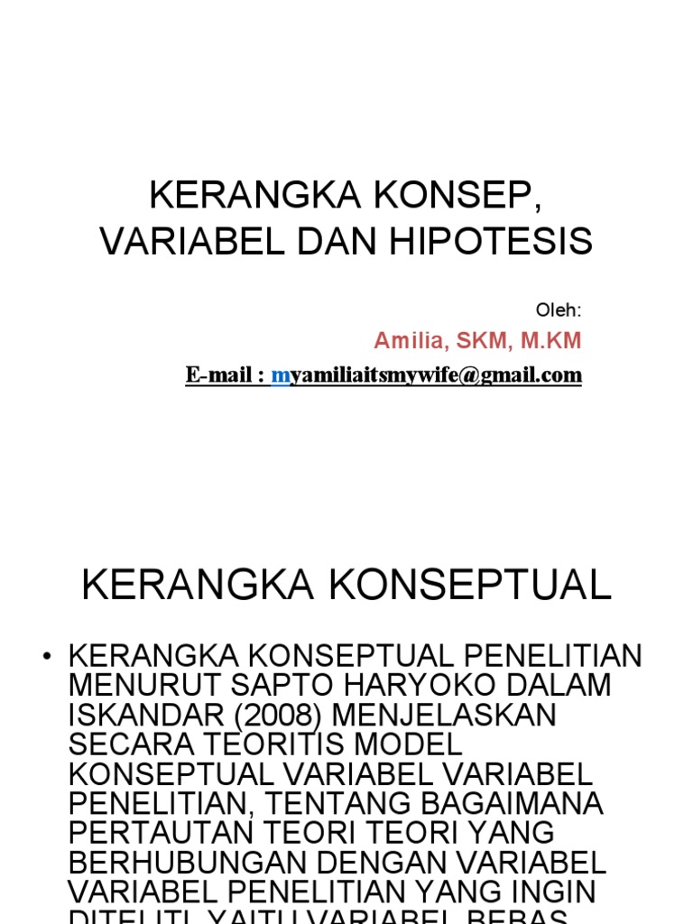 Kerangka Konsep, Variabel Dan Hipotesis | PDF