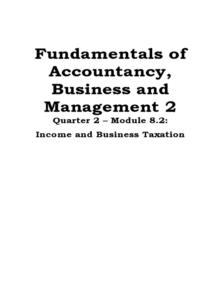 Fabm2 Quarter4 Module 8.2 | PDF | Tax Deduction | Value Added Tax