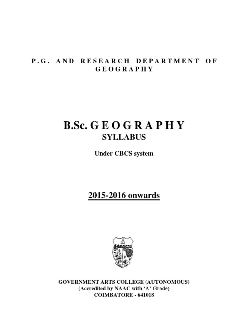 Bsc Geography Pdf Geomorphology Remote Sensing