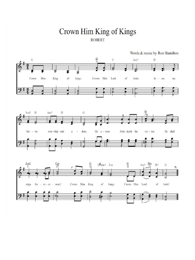 Crown Him King of Kings (Ron Hamilton - Chorus Only) | PDF
