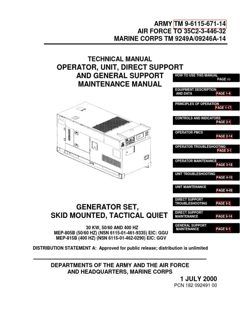 MEP805B MEP815B Operator Manual TM 9 6115 671 14 | PDF | Burn | Fires
