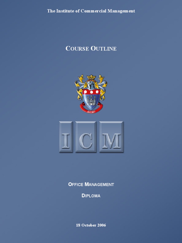 ICM Office Management Diploma Course Outline | PDF | Diploma | Test ...