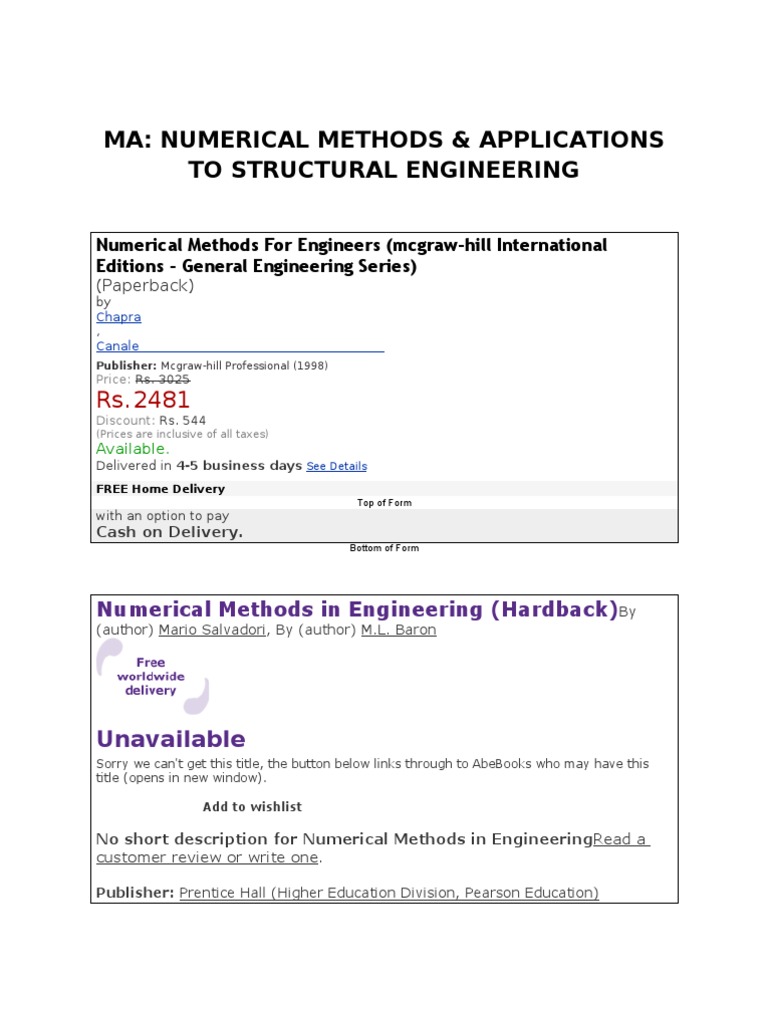 Numerical Methods For Engineers | PDF | Money Order | Cheque
