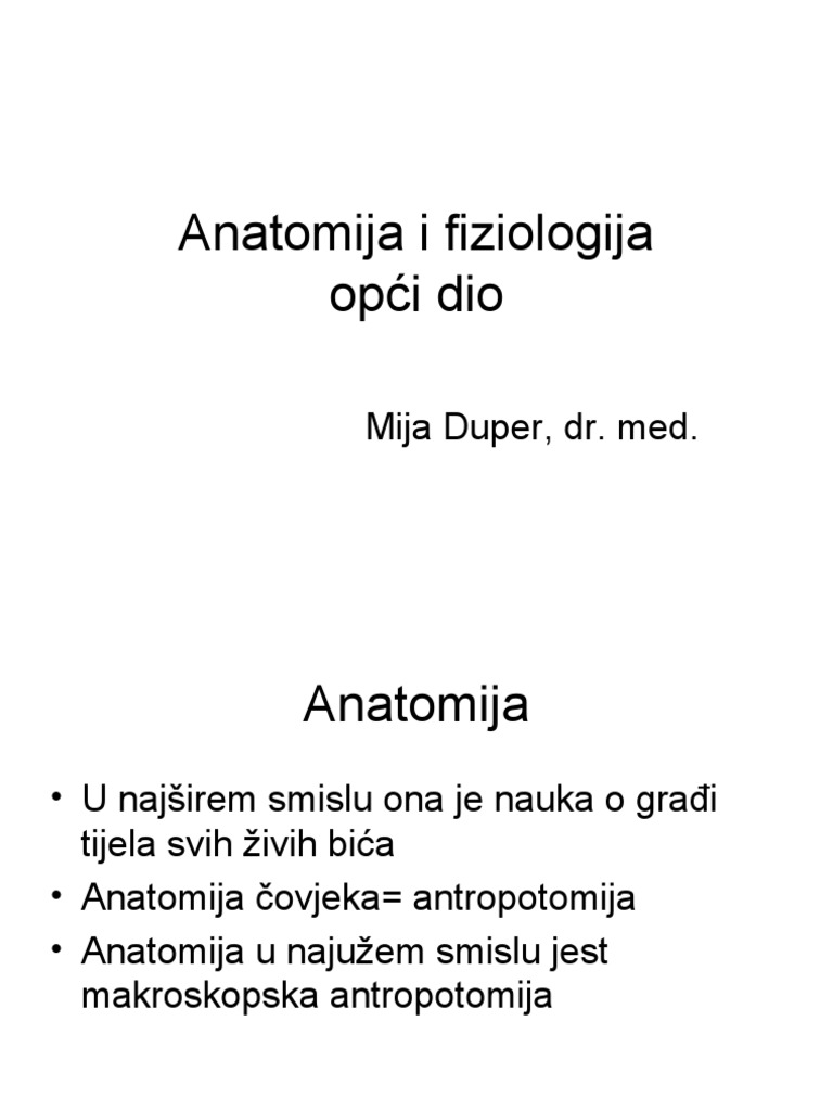 Anatomija I Fiziologija | PDF