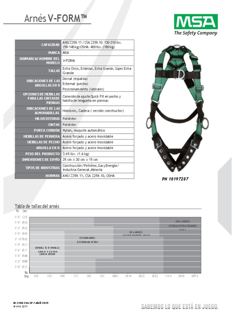 Ficha Técnica Arnés V-FORM PN 10197207 | Descargar gratis PDF ...