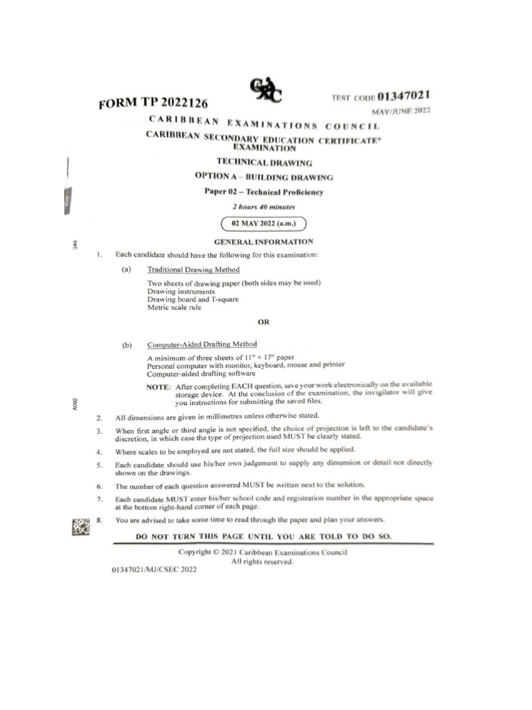 TD 2022 Paper 2 Csec May | PDF