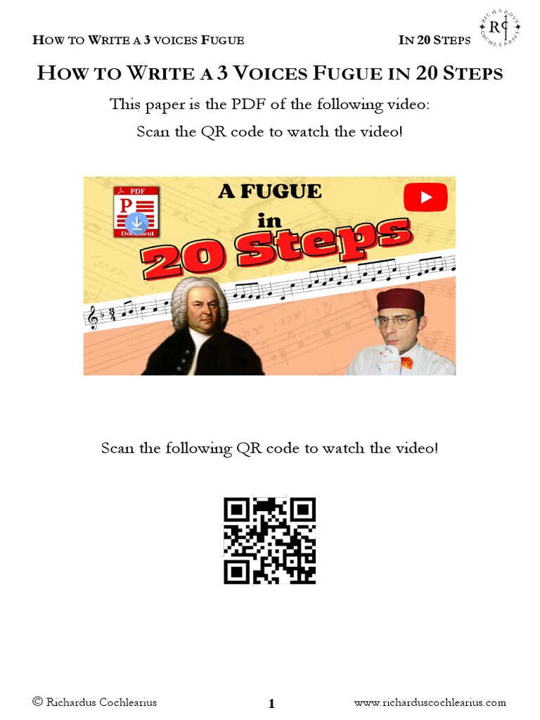 How To Write A Fugue in 20 Steps | PDF | Musicology | Musical Compositions