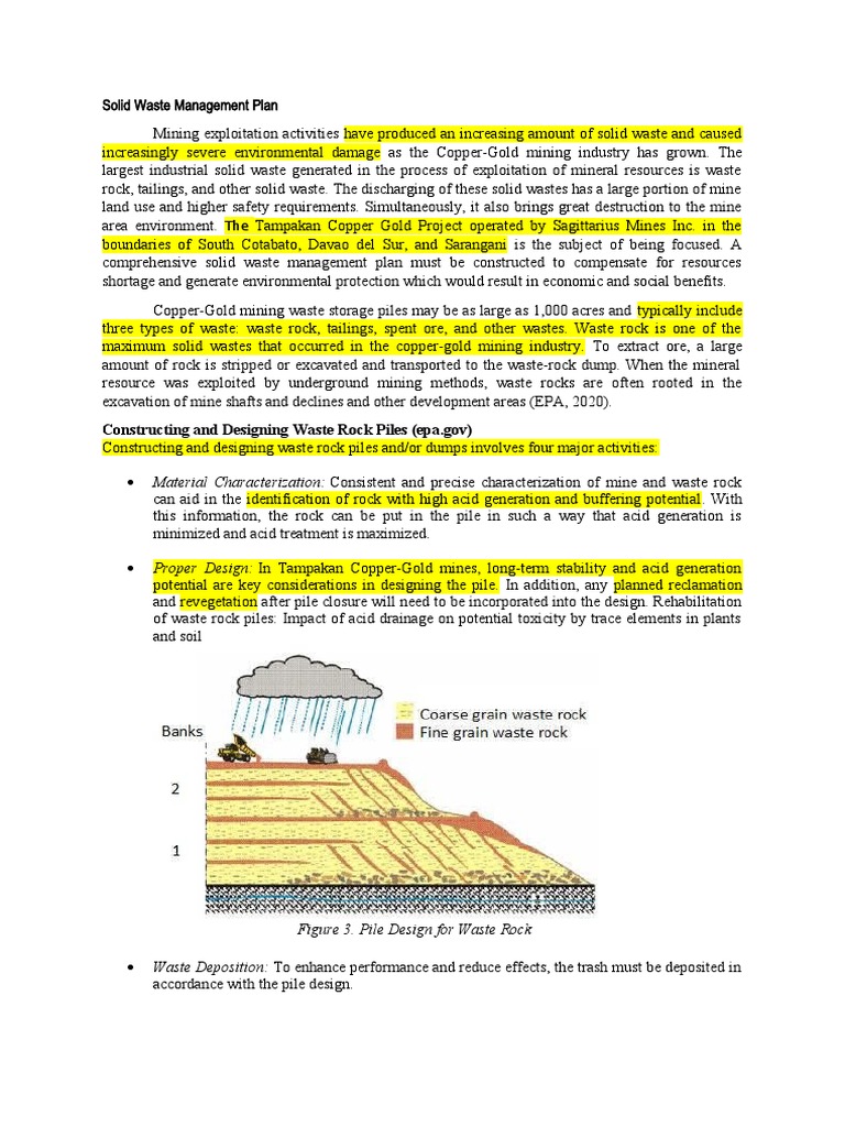 Solid Waste Management Plan | PDF | Mining | Waste