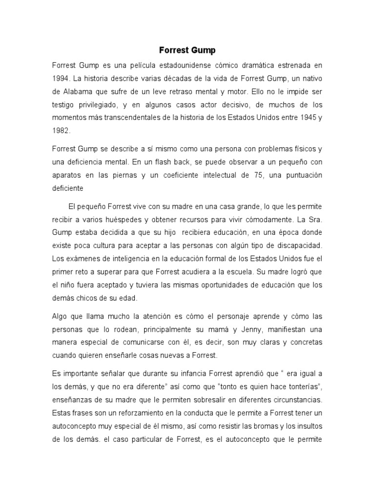 Video Forrest Gump | PDF | Las emociones | Inteligencia