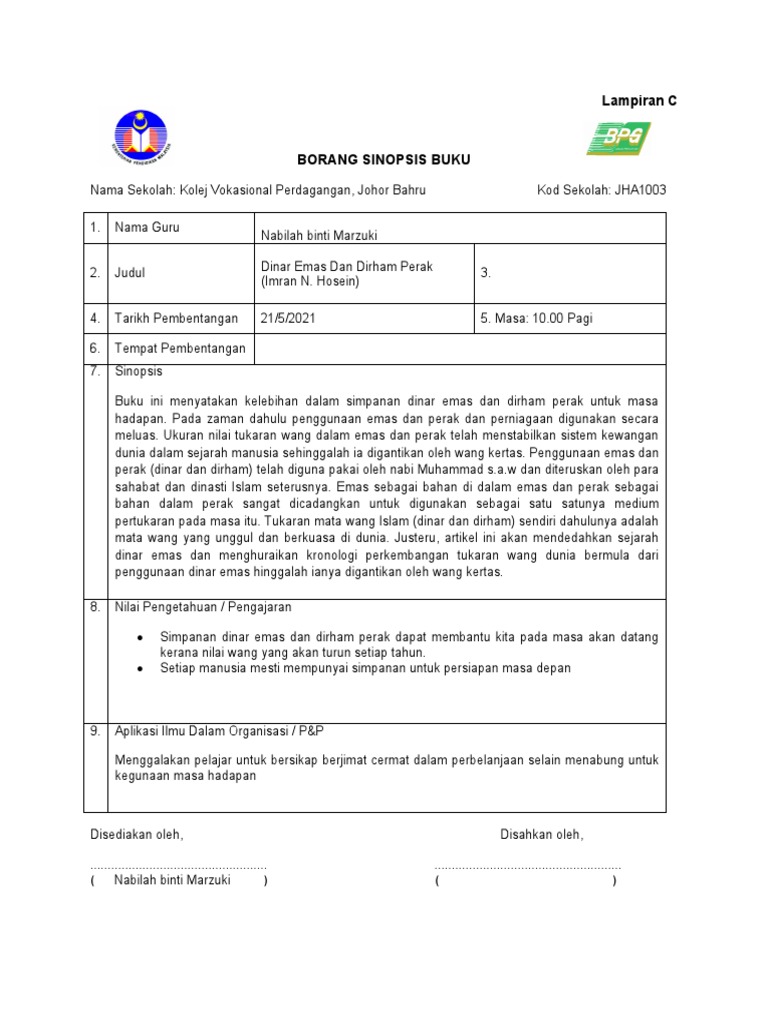 Sinopsis Buku: Dinar Emas & Dirham | PDF