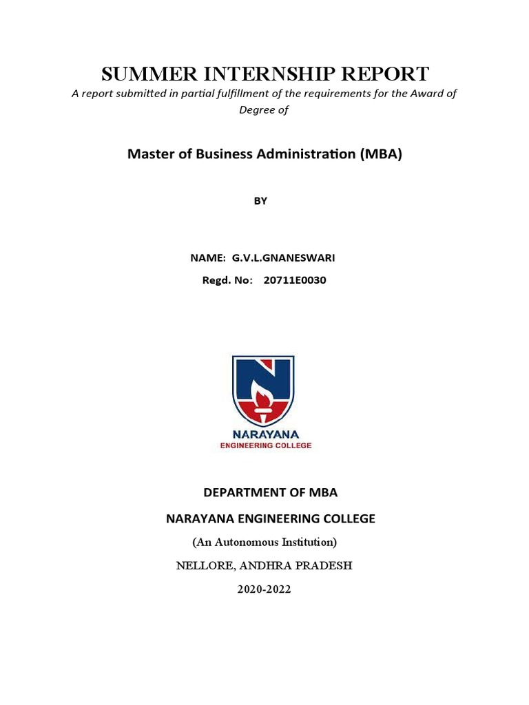 Summer Internship Report | PDF | Marketing | Sales