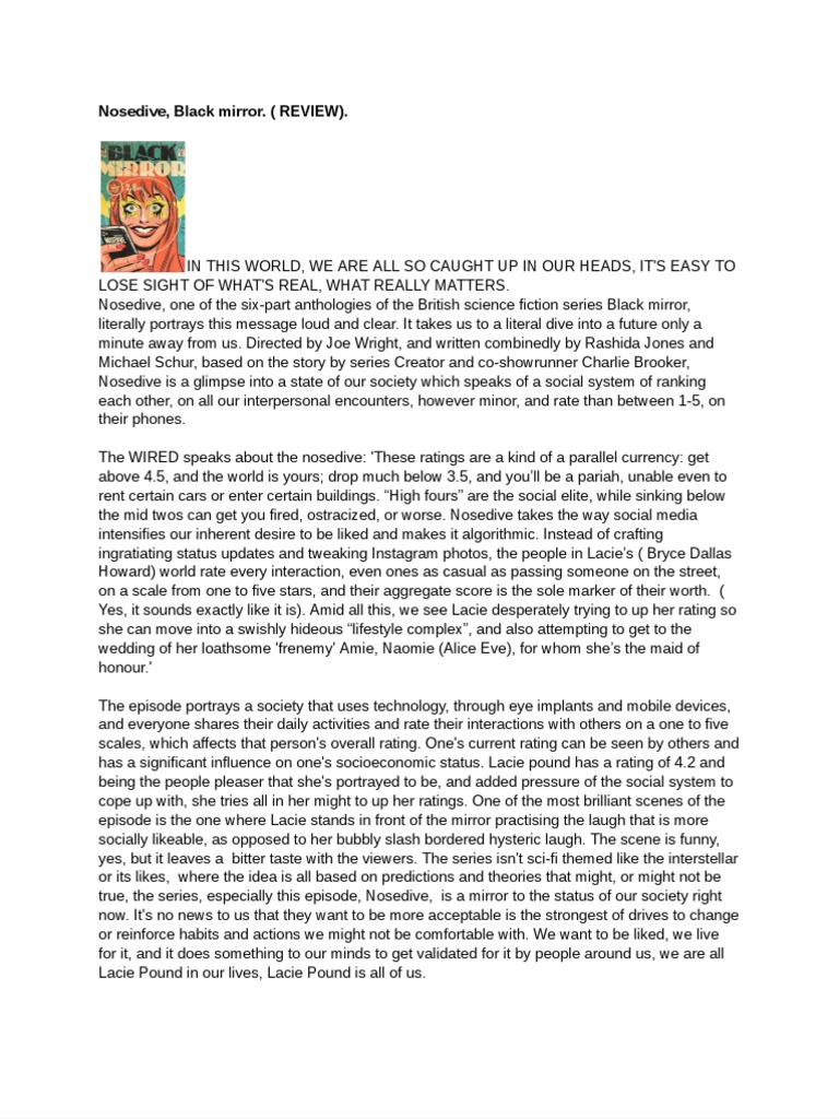 Nosedive, Black Mirror. (REVIEW) . | PDF