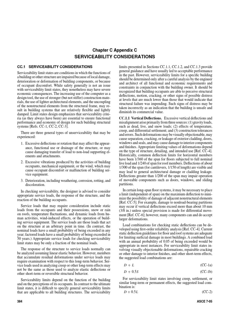 Serviceability Considerations: Chapter C Appendix C | PDF | Building ...